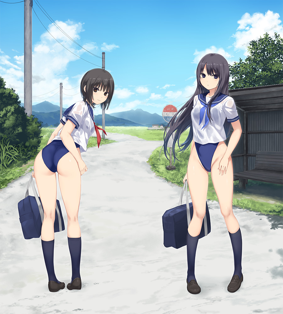 [珈琲貴族先生]描き下ろしカーテン（青山澄香＆白峰莉花／セーラー服）※C104限定水着ver